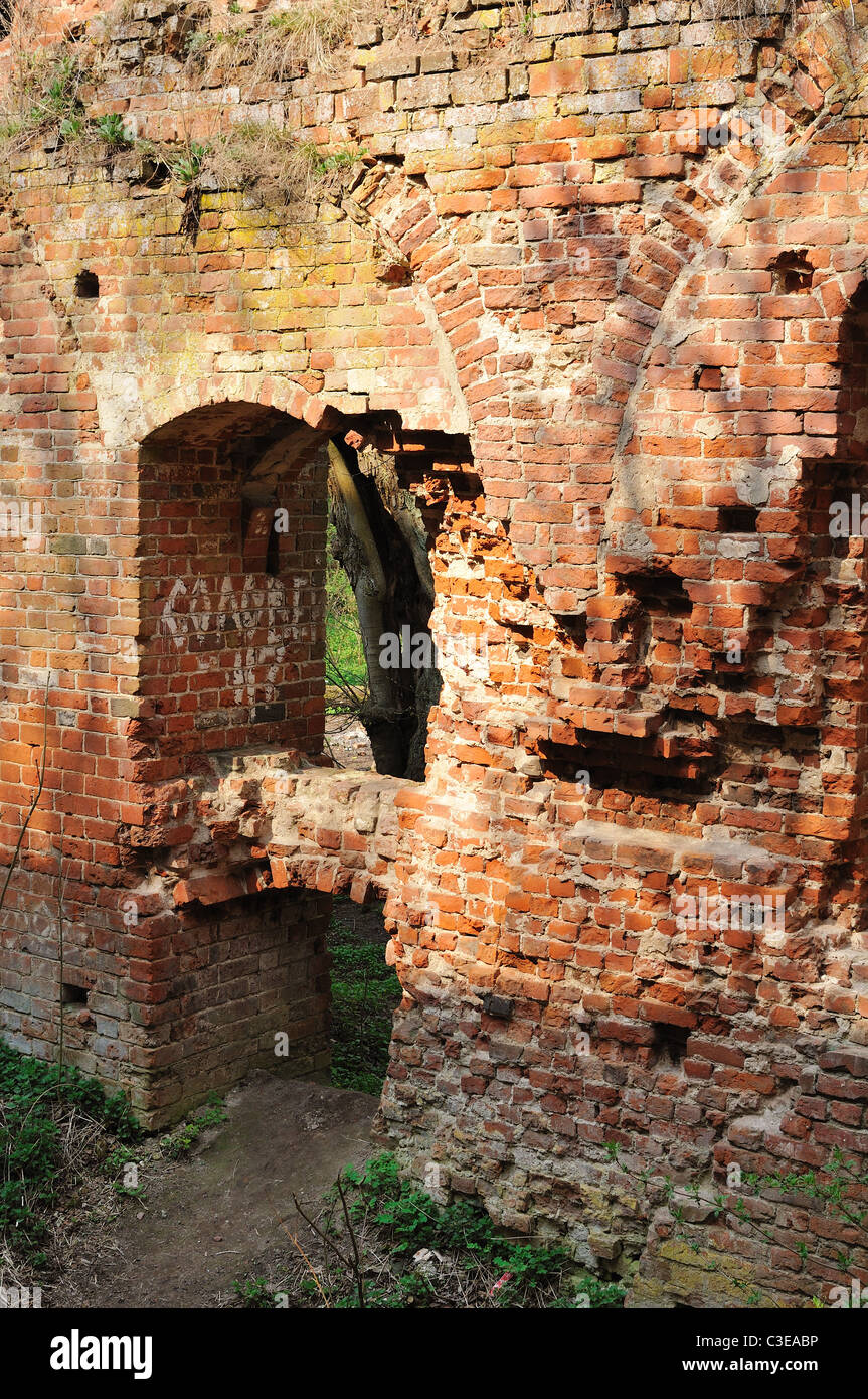 Brick wall of old castle Balga in Prussia, Kaliningrad region, Russia ...