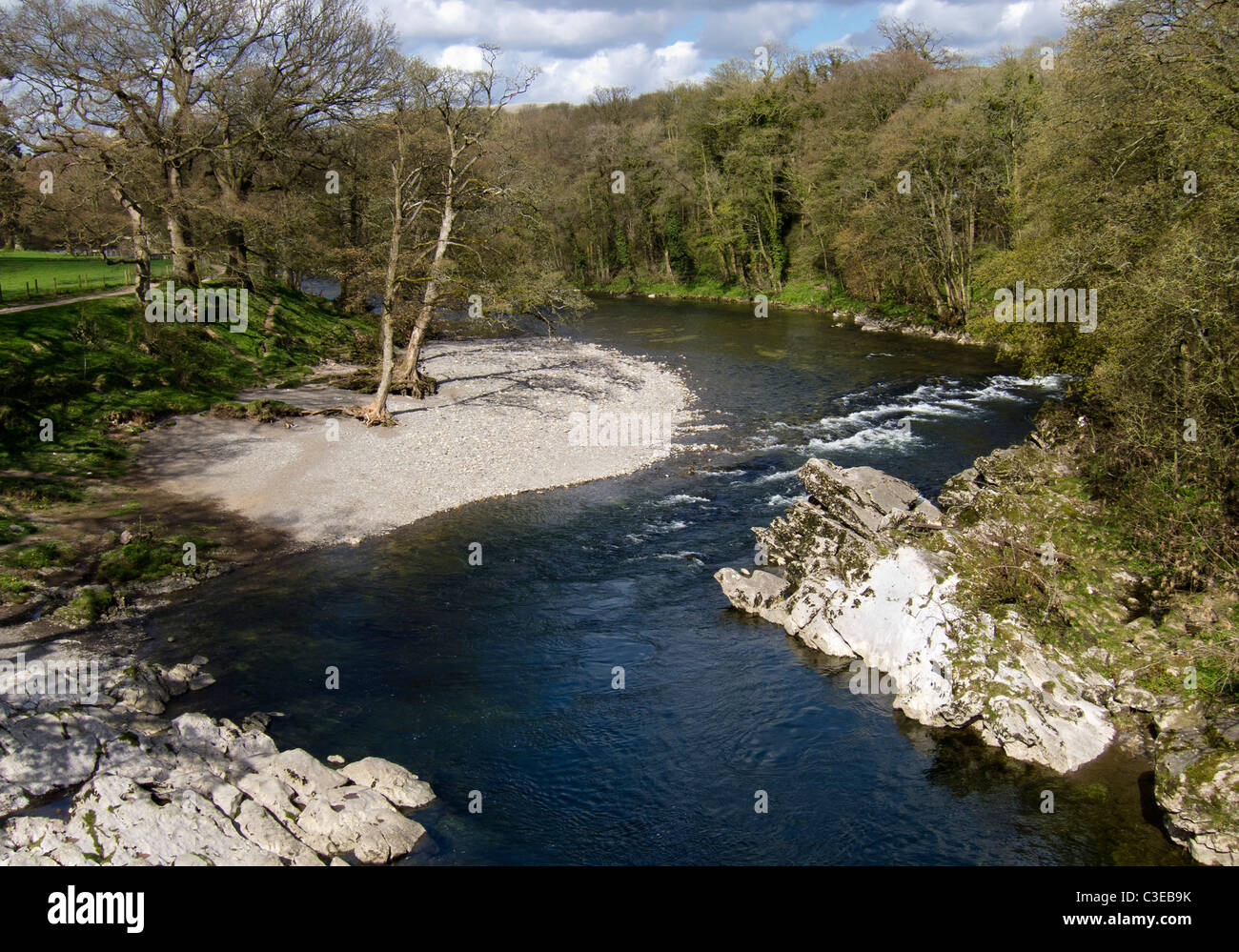 River Lune from Devil's Bridge at Kirkby Lonsdale, Cumbria, UK Stock ...