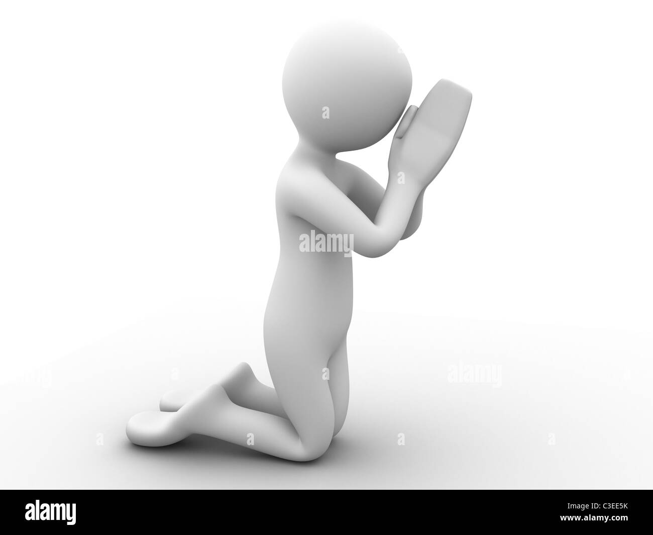 3d person on white background praying Stock Photo - Alamy