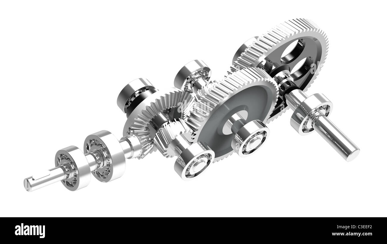 Mechanism concept 3d render of a speed reducer Stock Photo - Alamy
