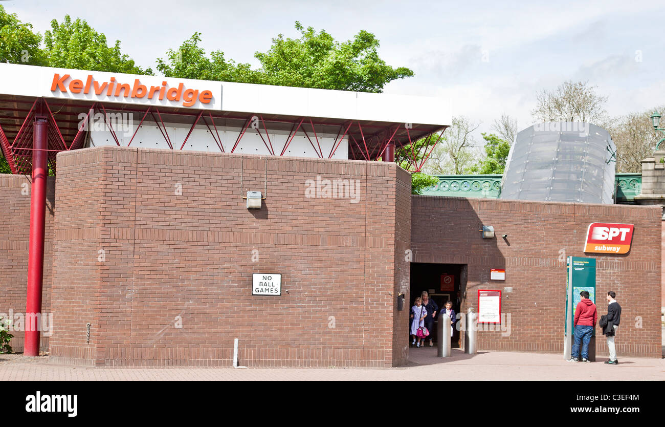 Entrance to Kelvinbridge Underground Station (refurbished 1980) in the ...