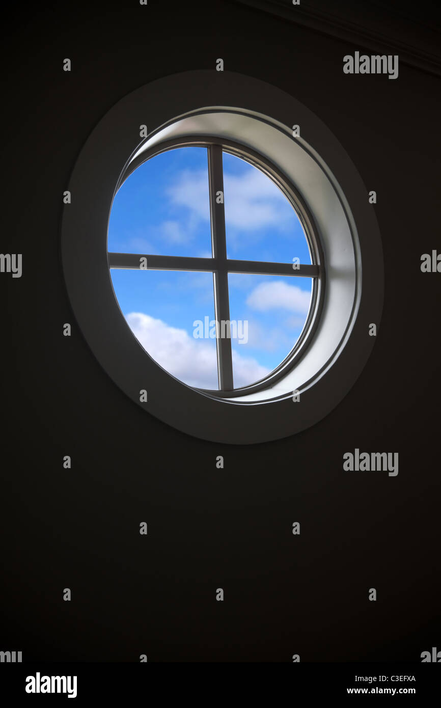 Window and blue sky for background Stock Photo - Alamy