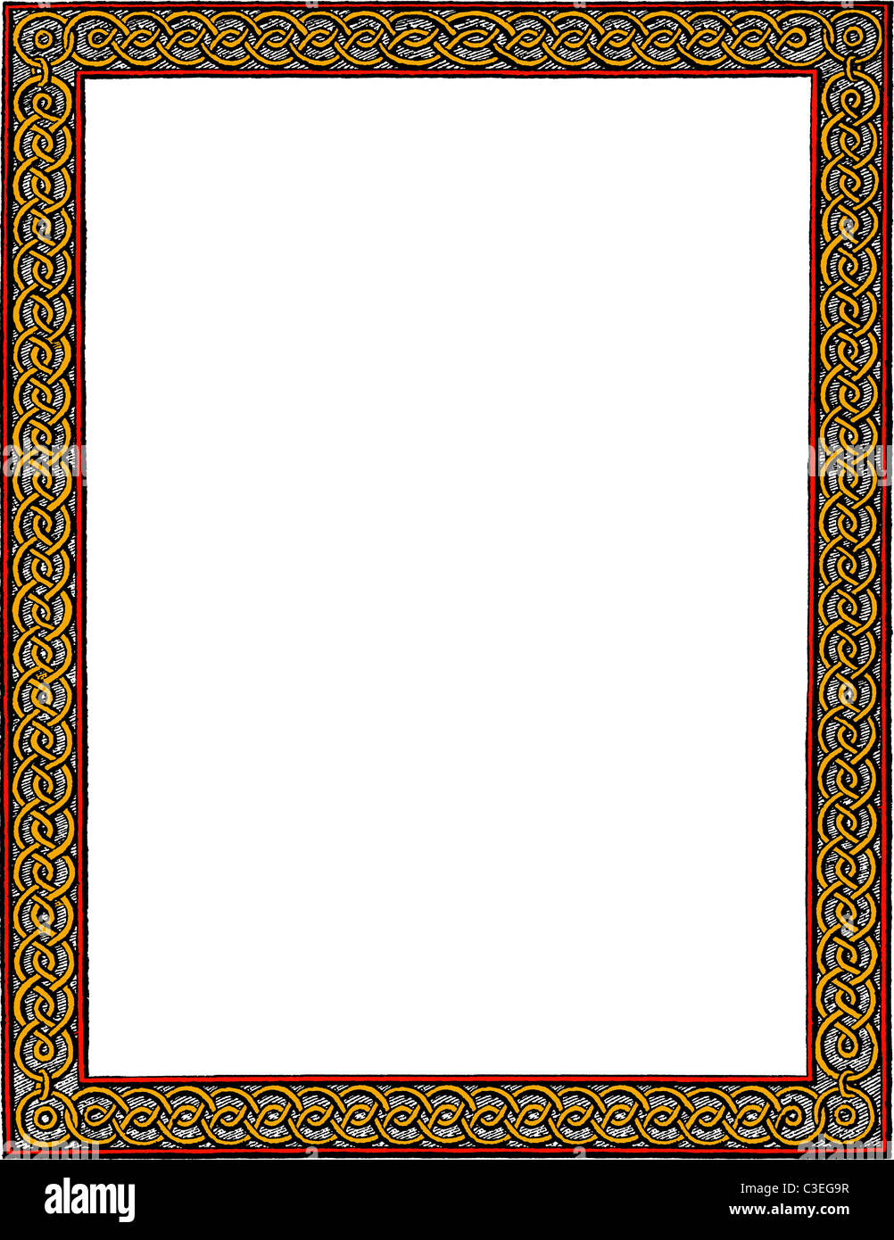 Antique/Vintage Chain-link Border from 1878, coloured Stock Photo - Alamy