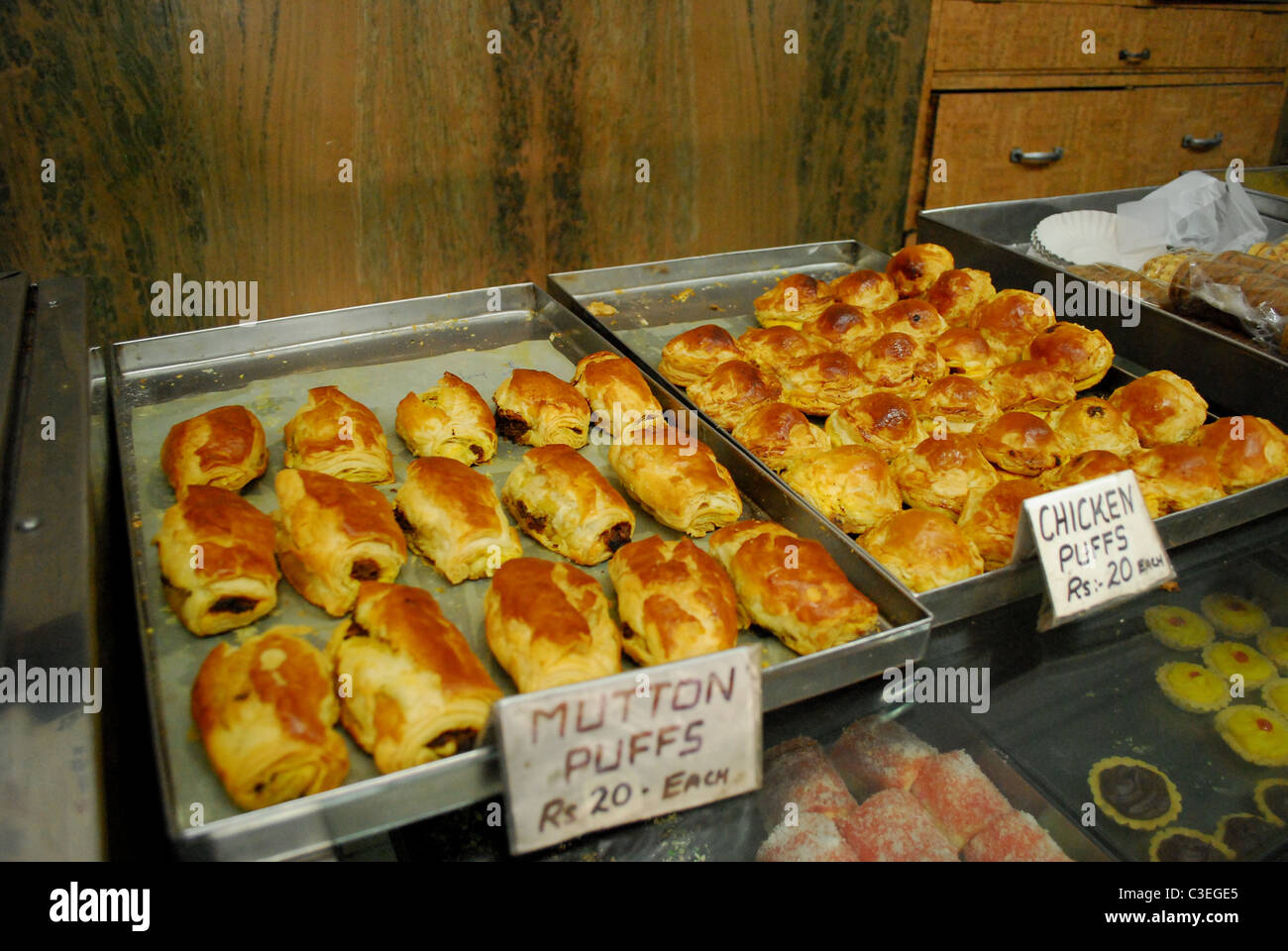 mutton and chicken puff Stock Photo - Alamy
