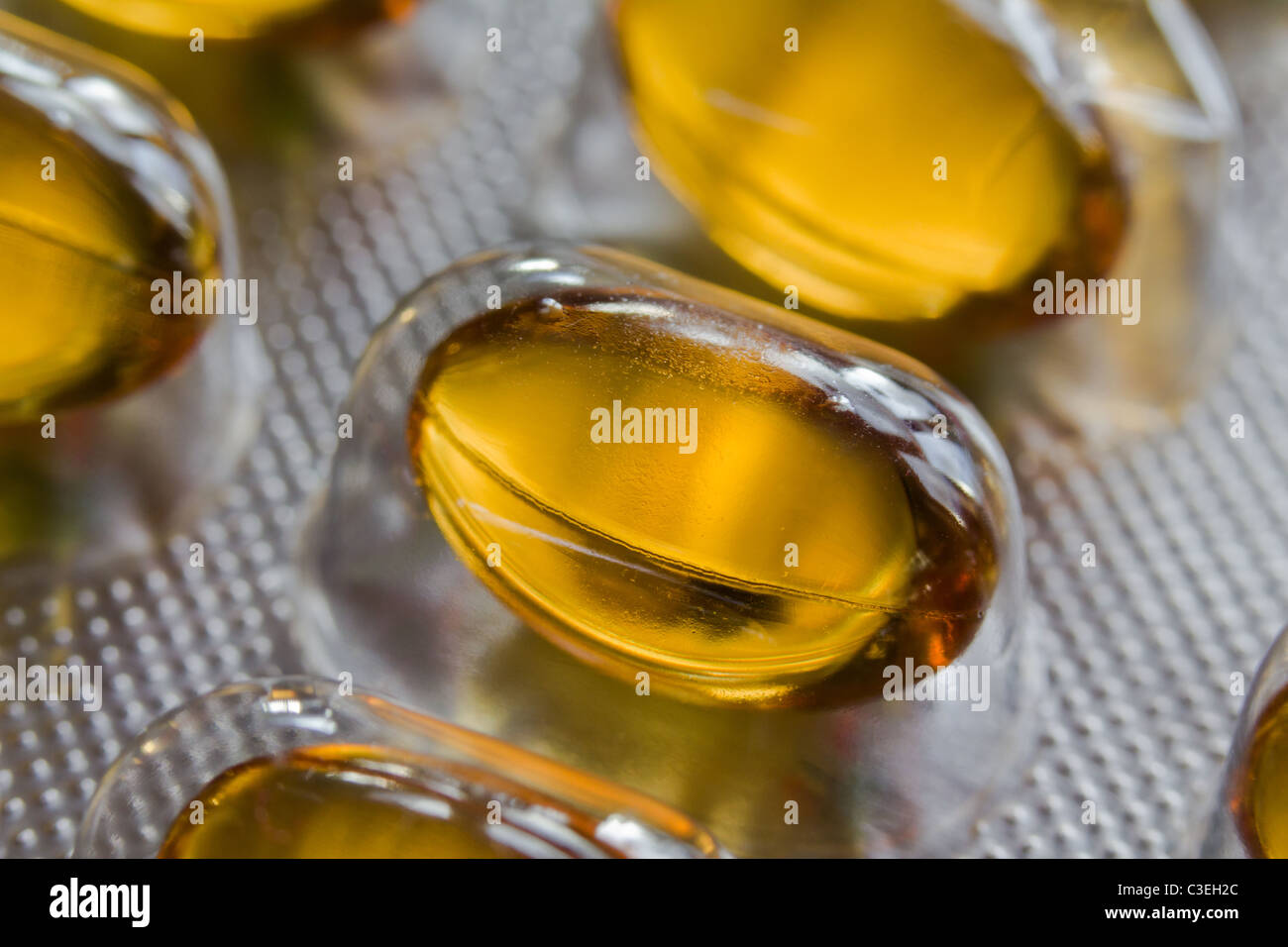 Macro photograph of medical fish oil pills Stock Photo - Alamy