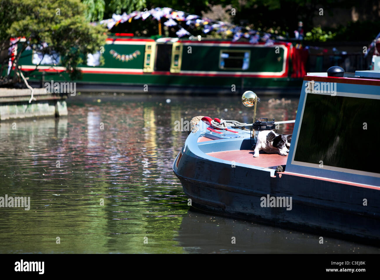 Narrowboat on Regent's Canal at Little Venice, London, England, UK ...