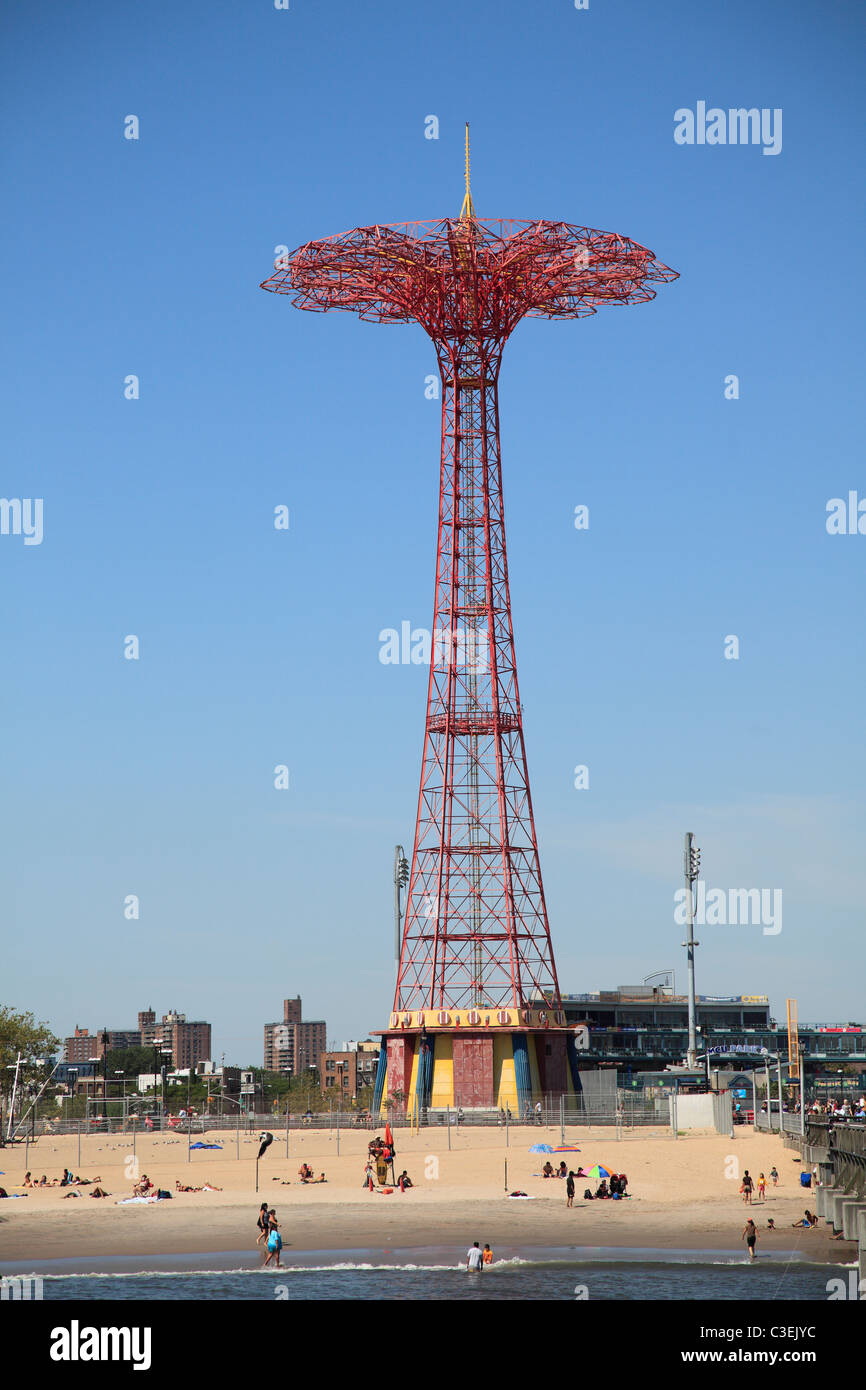 Old Parachute Jump ride, Coney Island, Brooklyn, New York City, USA ...