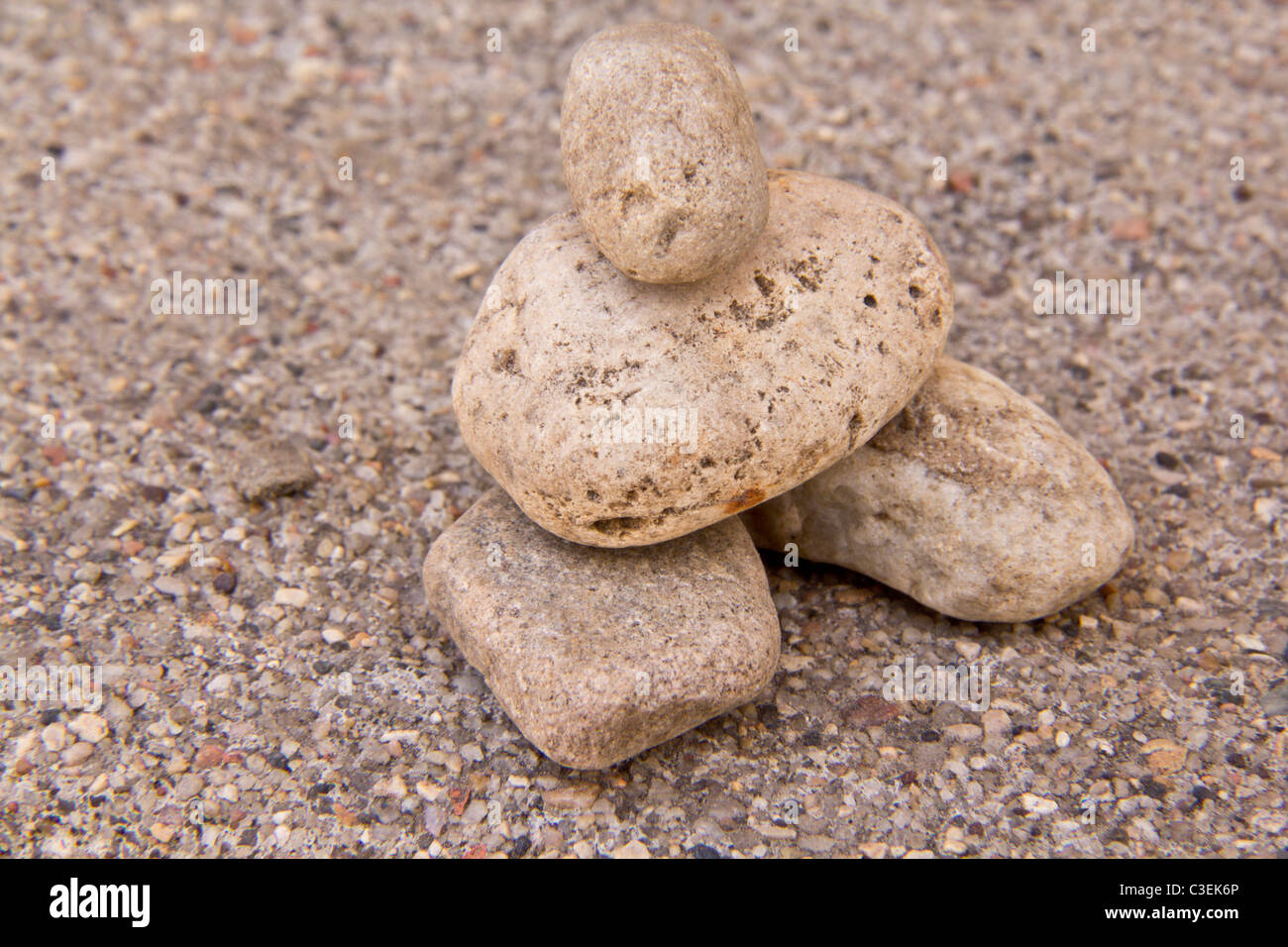 Arrangement of four stones resembling a human form with the head Stock ...