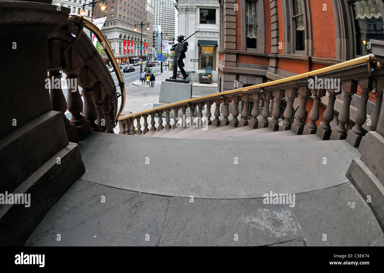 Right side of staircase of Union League of Philadelphia building and ...