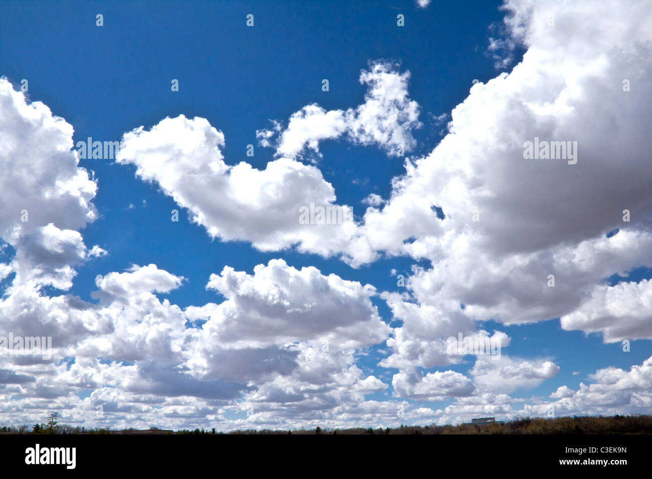 Majestic clouds on a beautiful spring day in Regina, Saskatchewan, the ...
