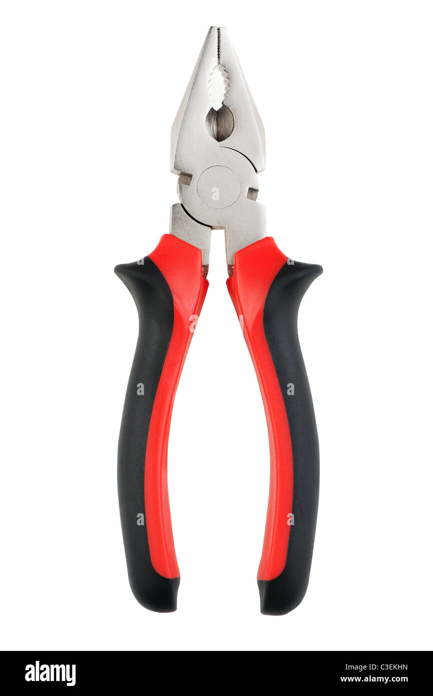 Red pliers manual tool Cut Out Stock Images & Pictures - Alamy