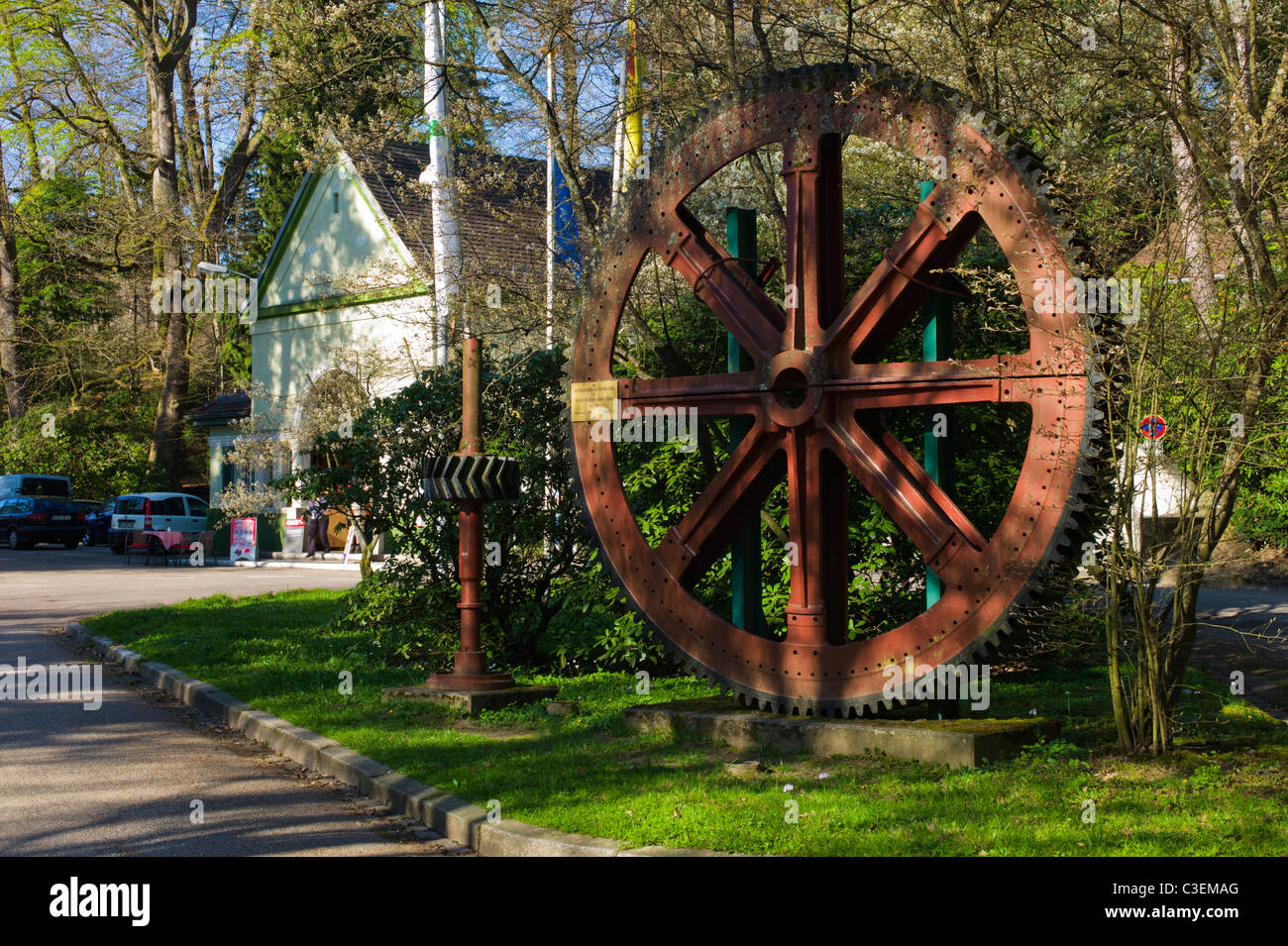 Lower station of the Merkurbahn funicular railway Baden-Baden Germany ...