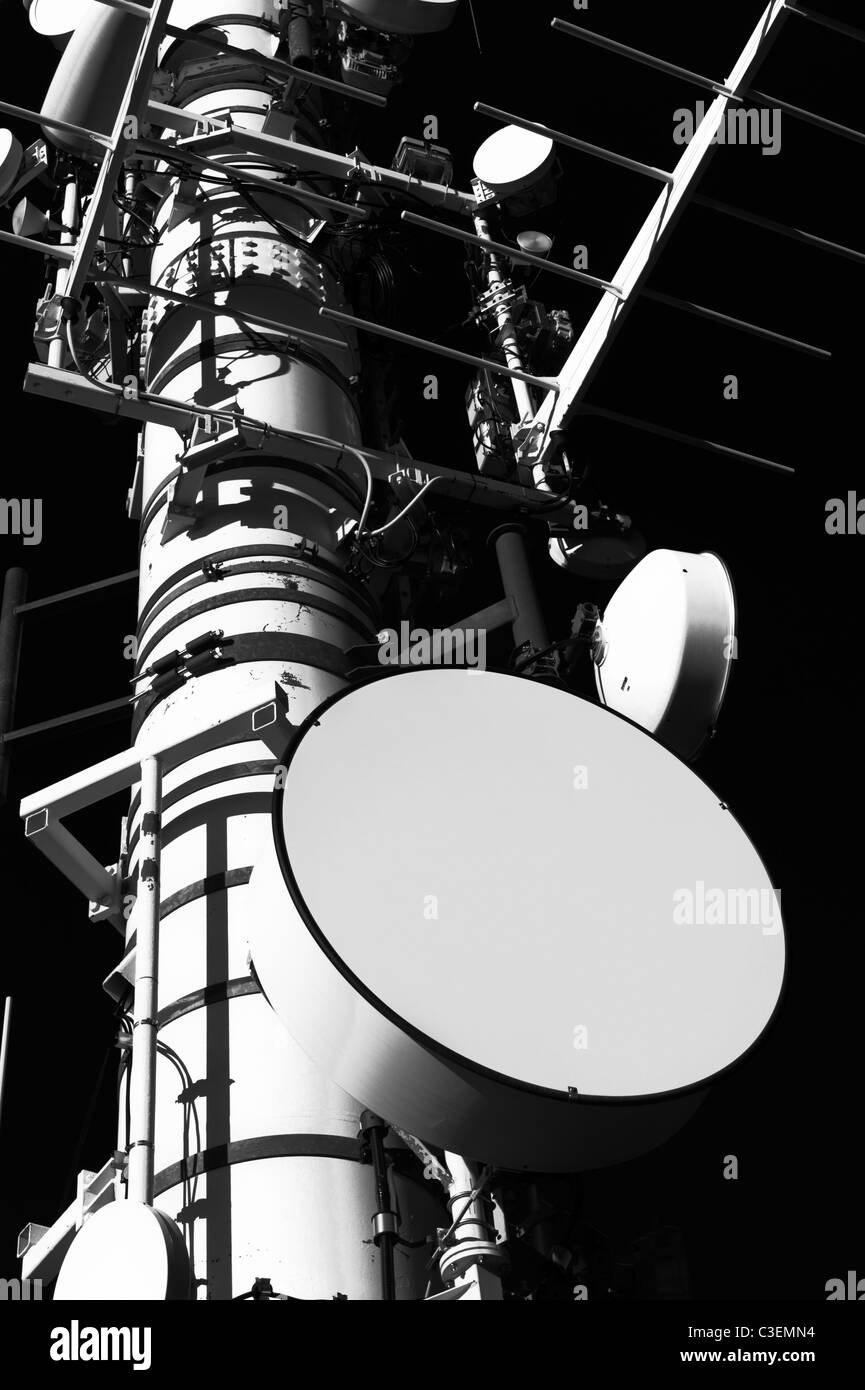 Telecommunications tower on the Merkur Baden-Baden Germany Stock Photo ...