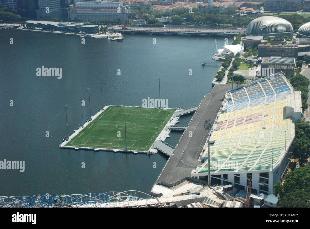 Singapore, the floating football Pitch Stock Photo - Alamy