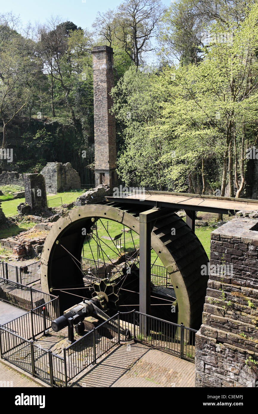 Waterwheel at the remains of Aberdulais tinplate works, Neath, South ...