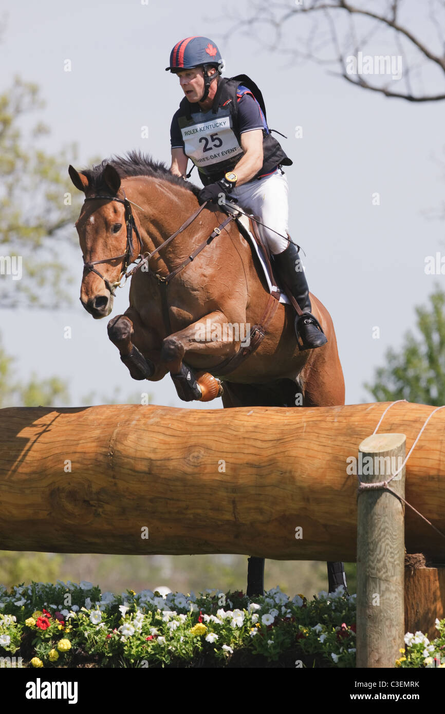 Peter Barry competing in the Rolex three day eventing competition at ...