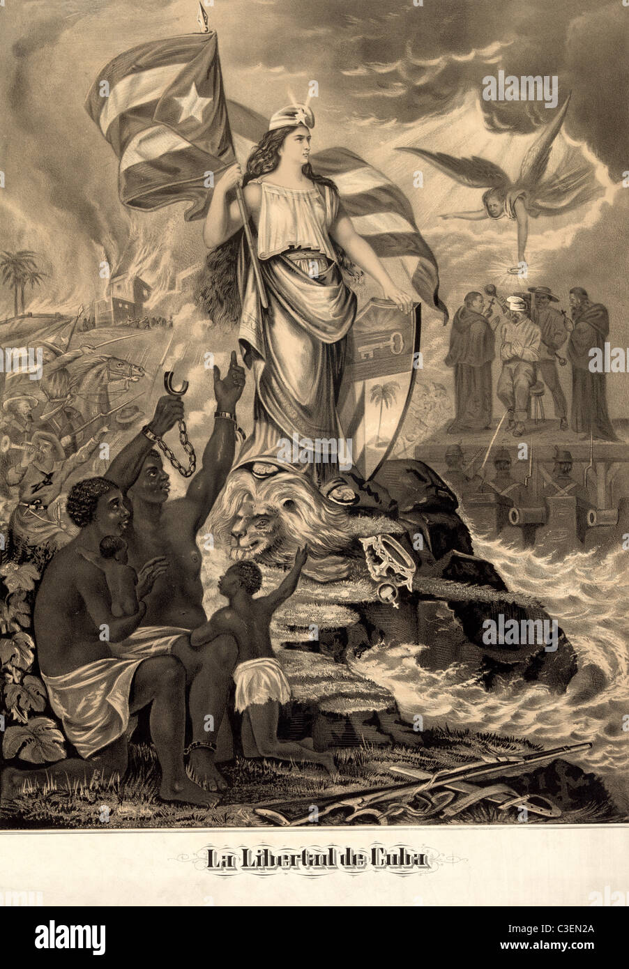 La libertad de Cuba - Cuba's Freedom - Liberty freeing Cuba while ...