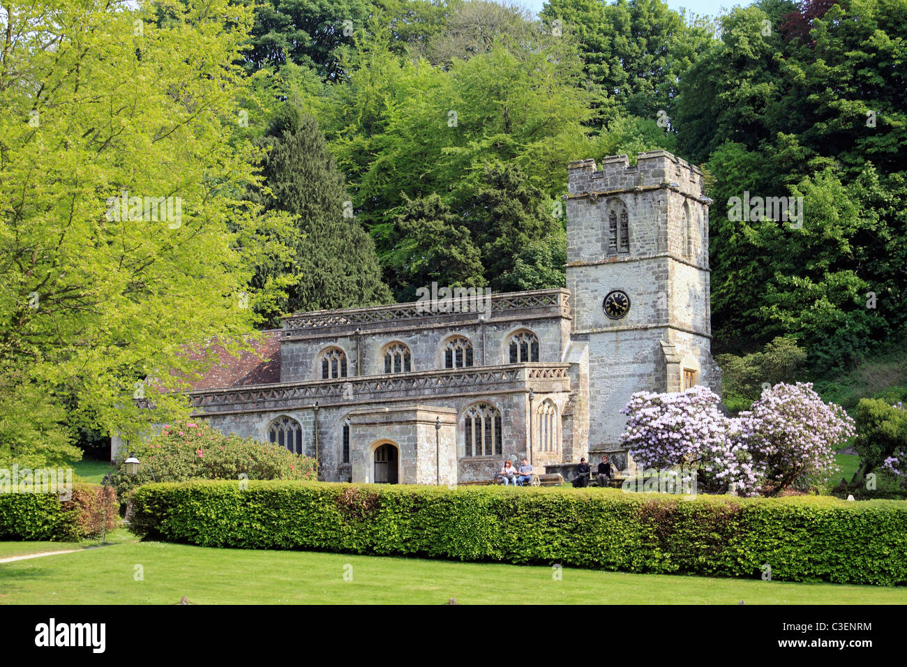 St Peter's Church Stourton Wiltshire England UK Stock Photo - Alamy