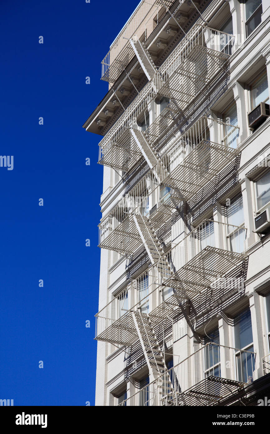 Loft building, fire escape, Soho, Manhattan, New York City, USA, North ...