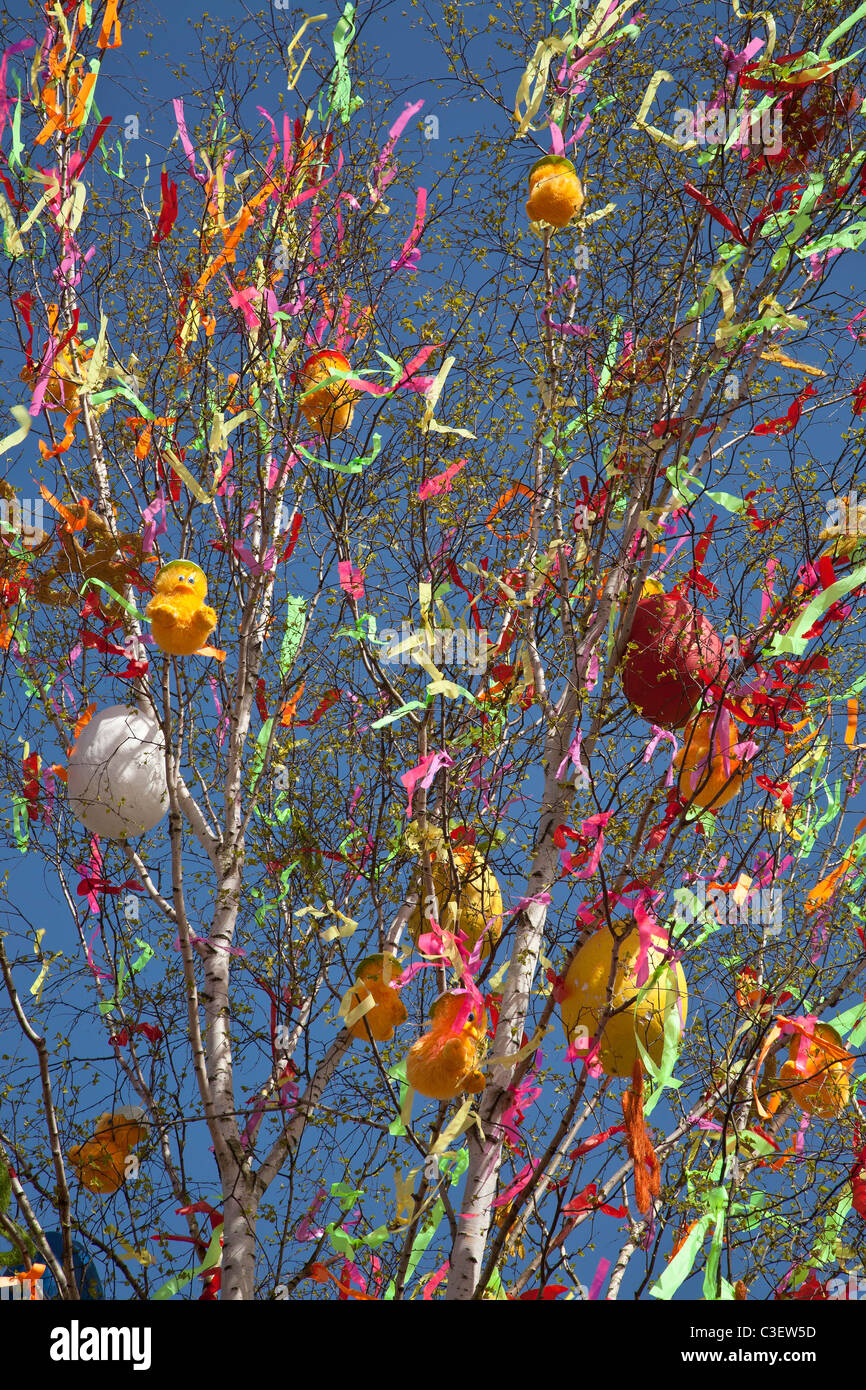 A colourfully decorated tree Stock Photo - Alamy