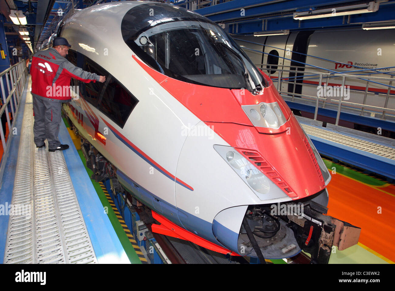 The first ever Russian high-speed train 'Sapsan', built by Siemens, has ...