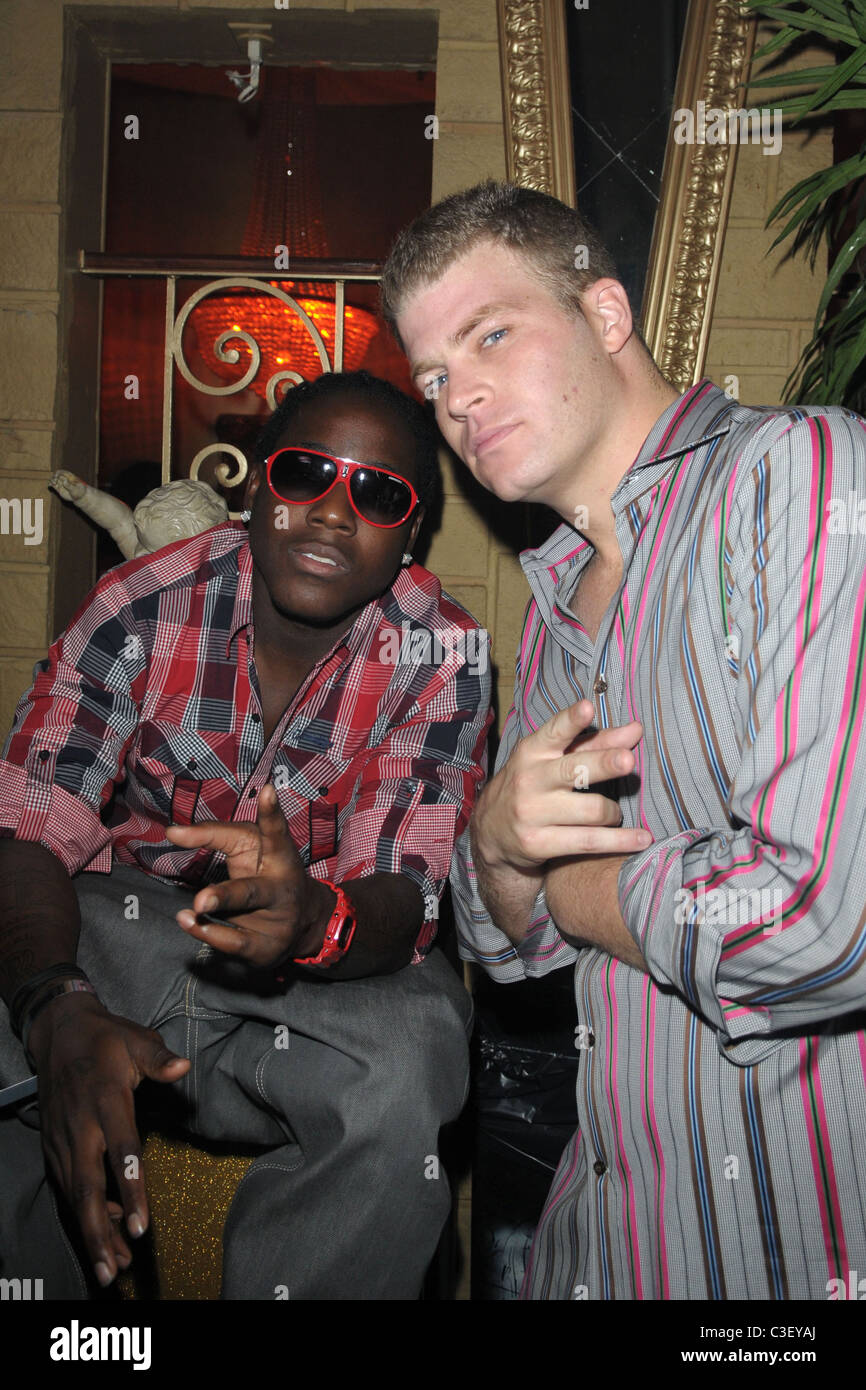 Rapper Ace Hood and Micha Porat at the club Sobe Live nightclub. Miami Beach, Florida - 31.07.09 ...