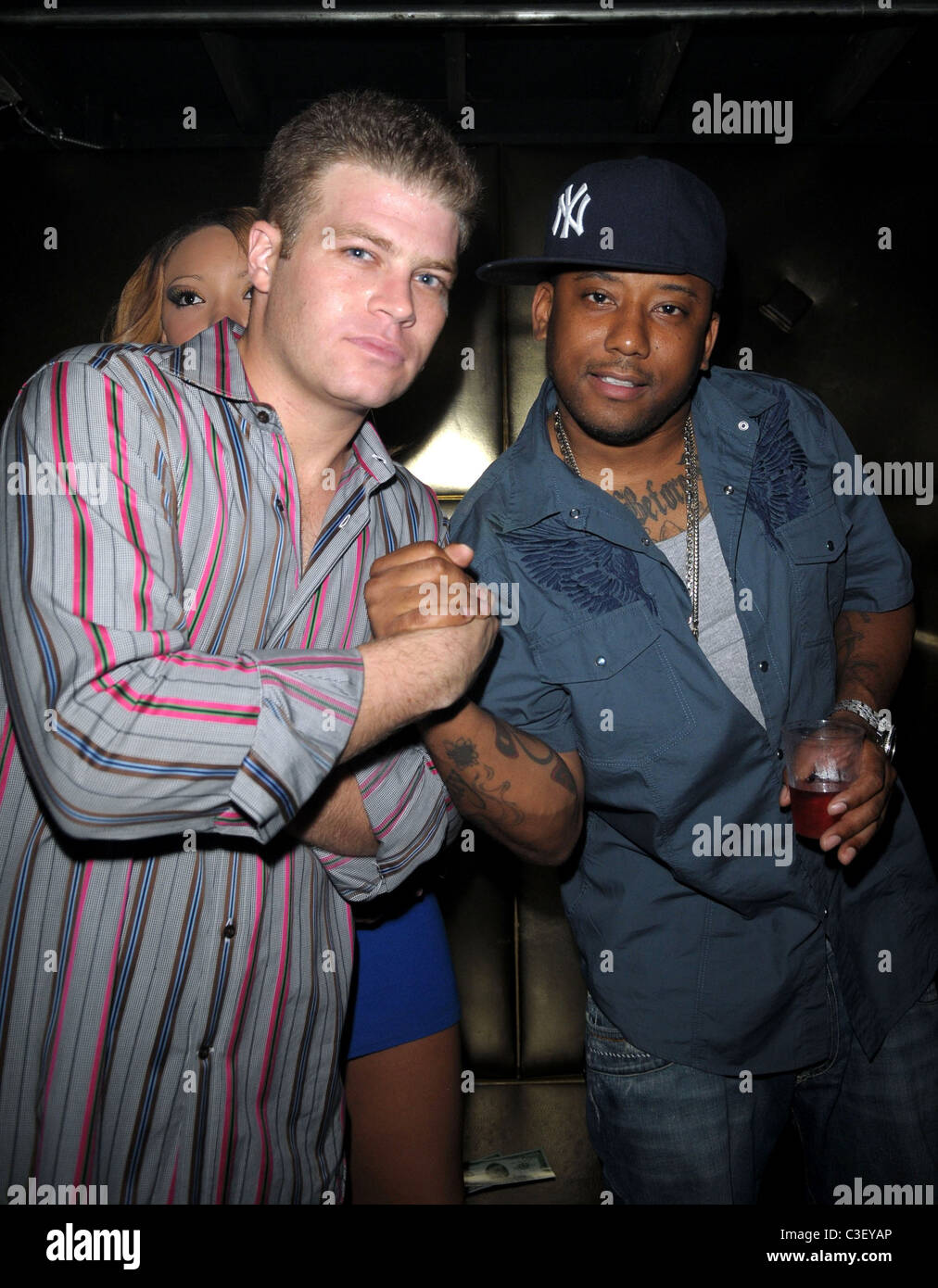 Micha Porat and Maino at the club Sobe Live nightclub. Miami Beach ...