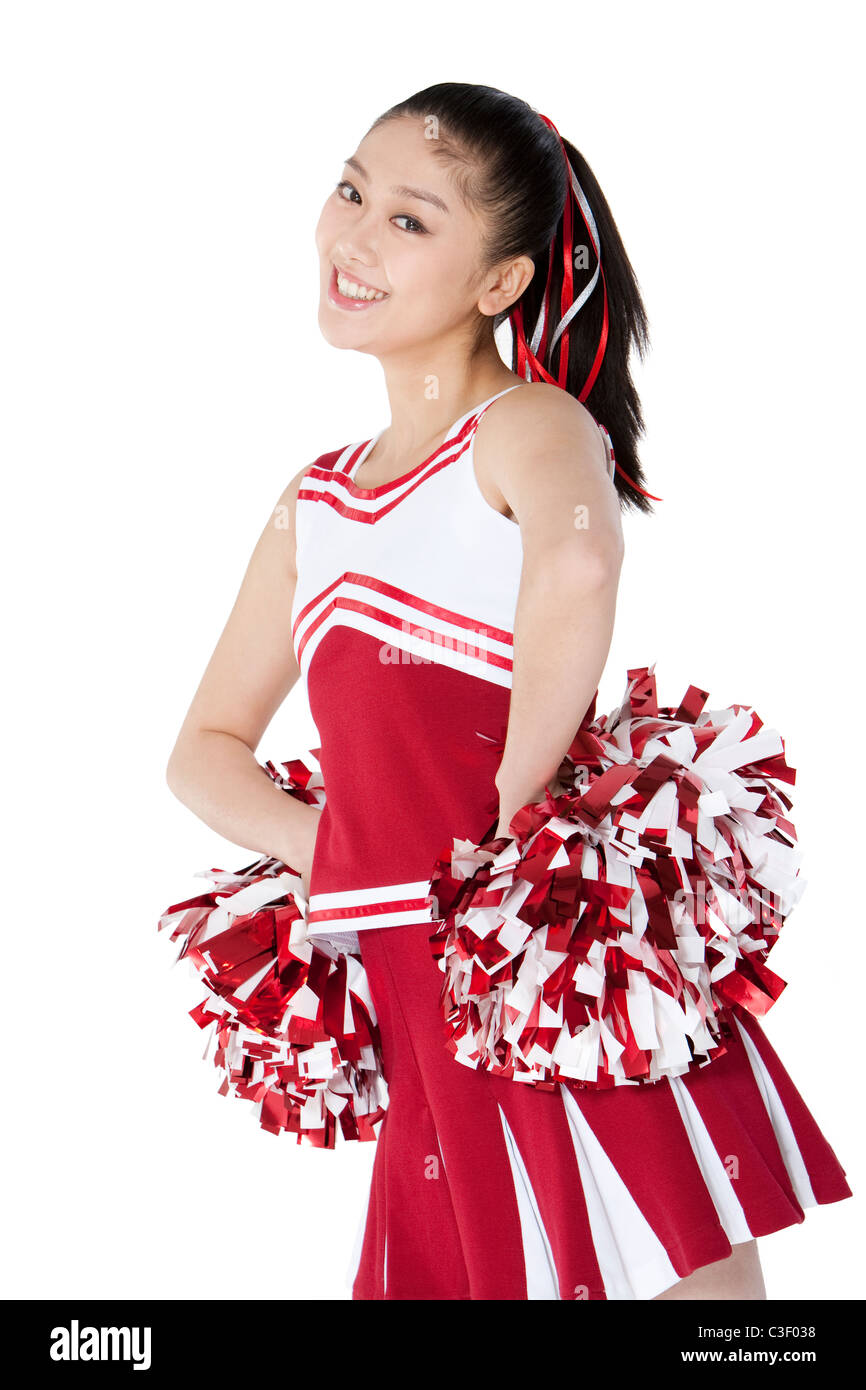 Portrait of a cheerleader in red Stock Photo - Alamy