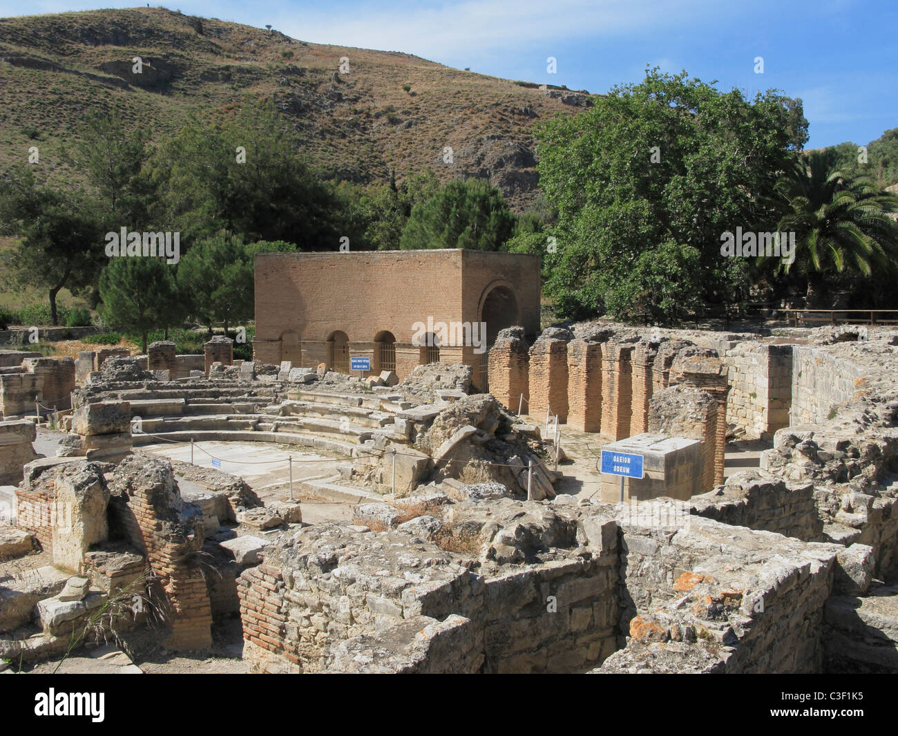 The Roman Odeion Theatre, Ancient Site of Gortyn, Crete, Greece Stock ...