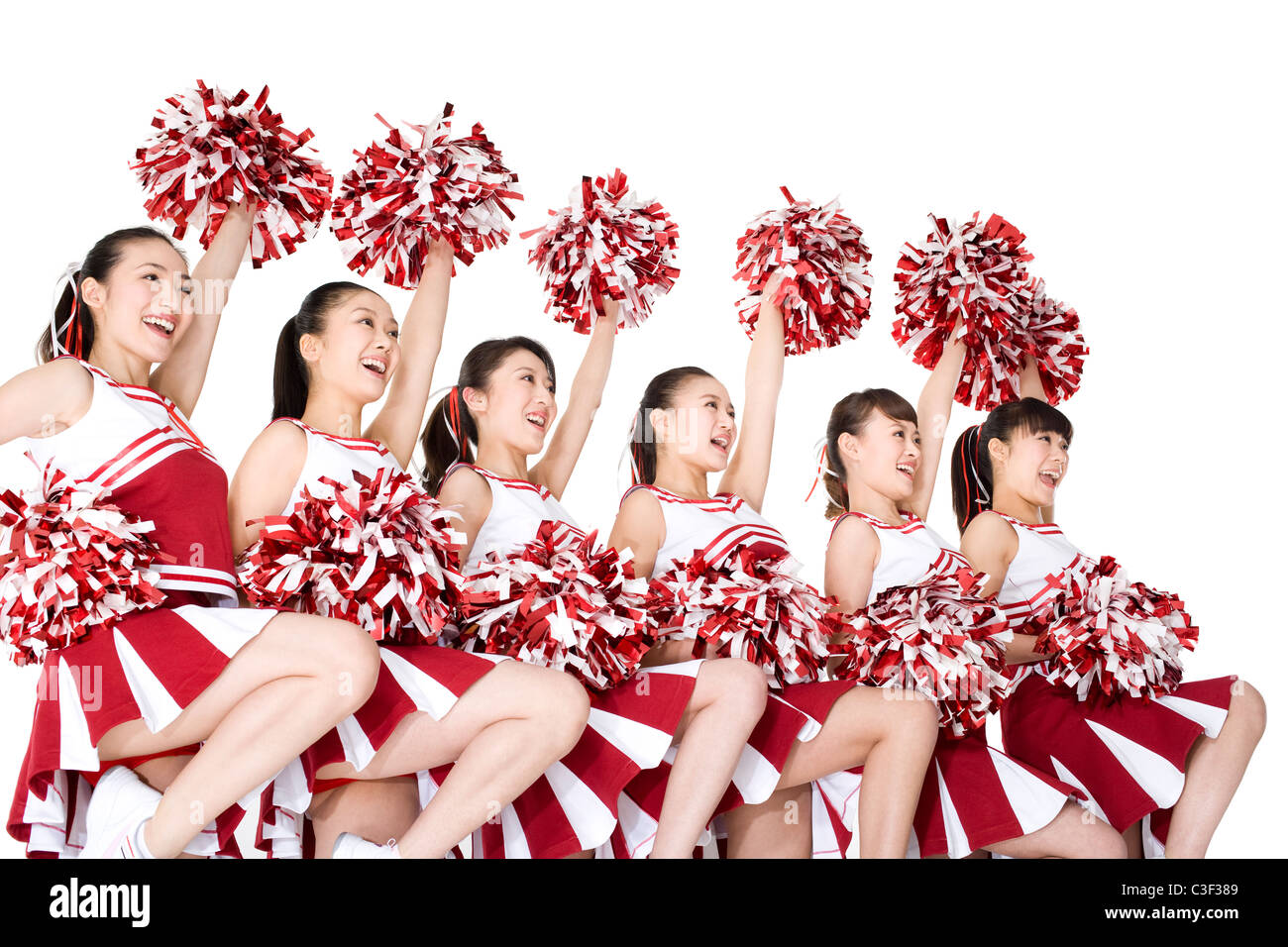 Cheerleaders performing a routine Stock Photo - Alamy