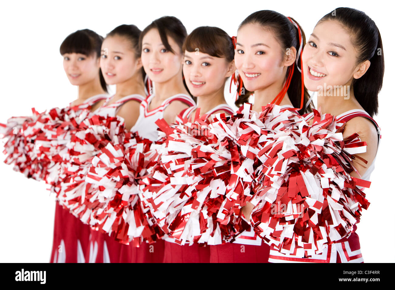 Cheerleaders in a line Stock Photo - Alamy