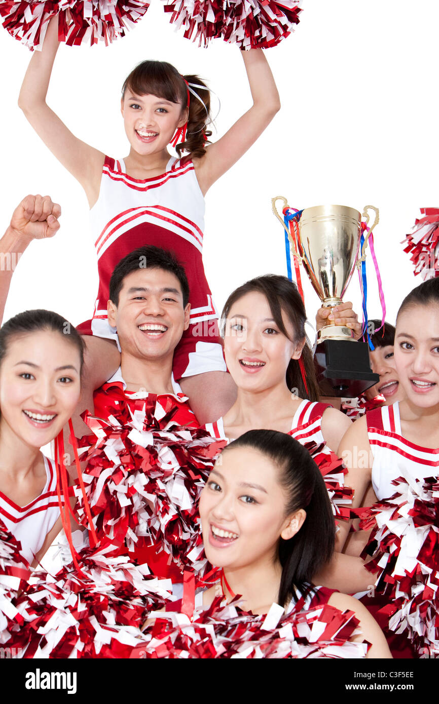 Cheerleaders celebrating a win Stock Photo - Alamy