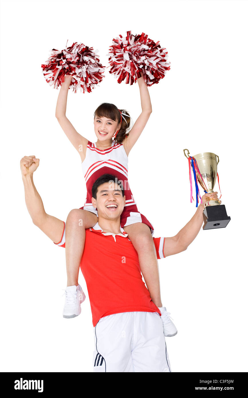 Cheerleaders celebrating a win Stock Photo - Alamy