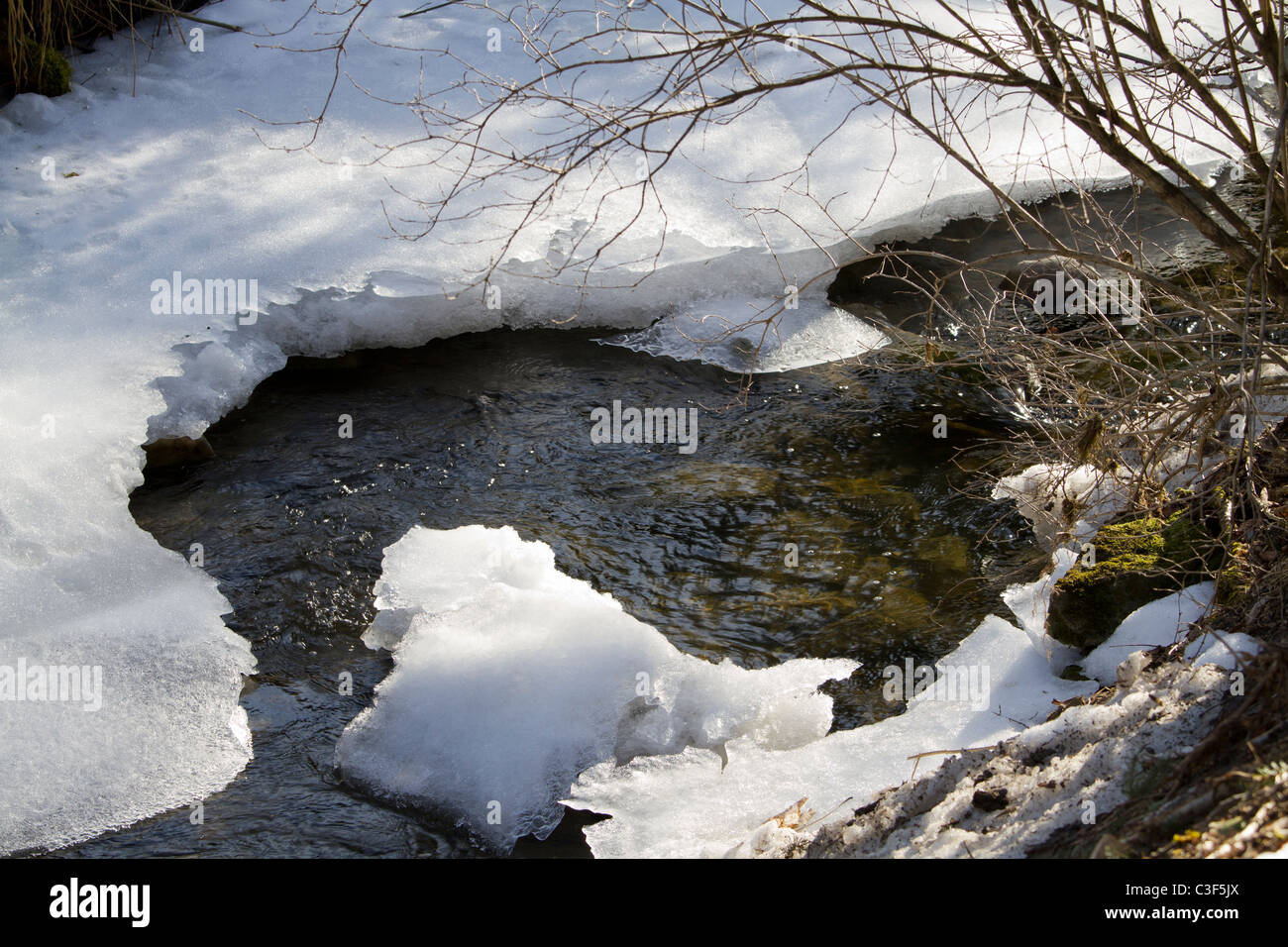 Thaw at the brook Stock Photo - Alamy