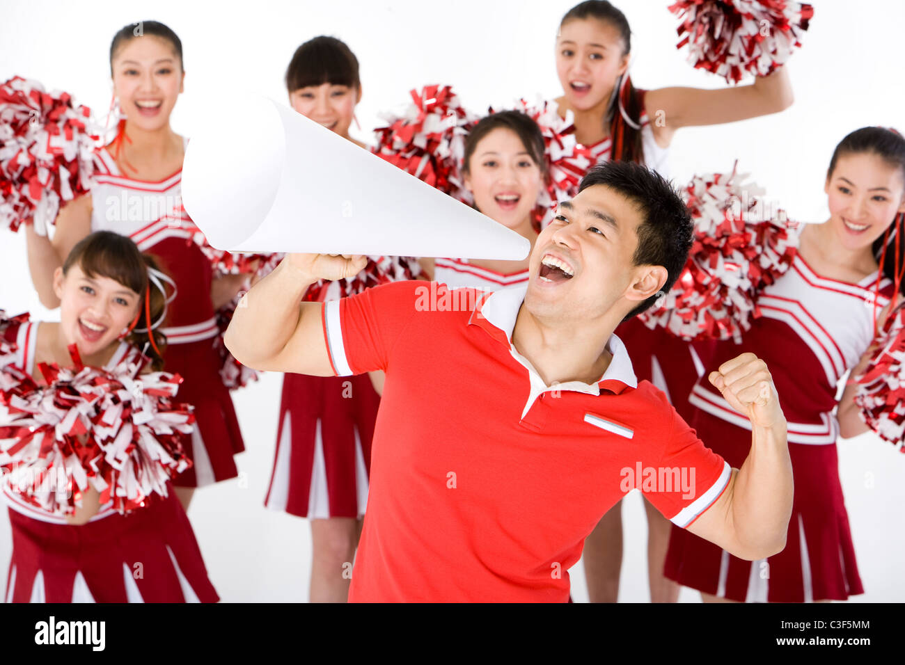 Cheerleader megaphone hi-res stock photography and images - Alamy