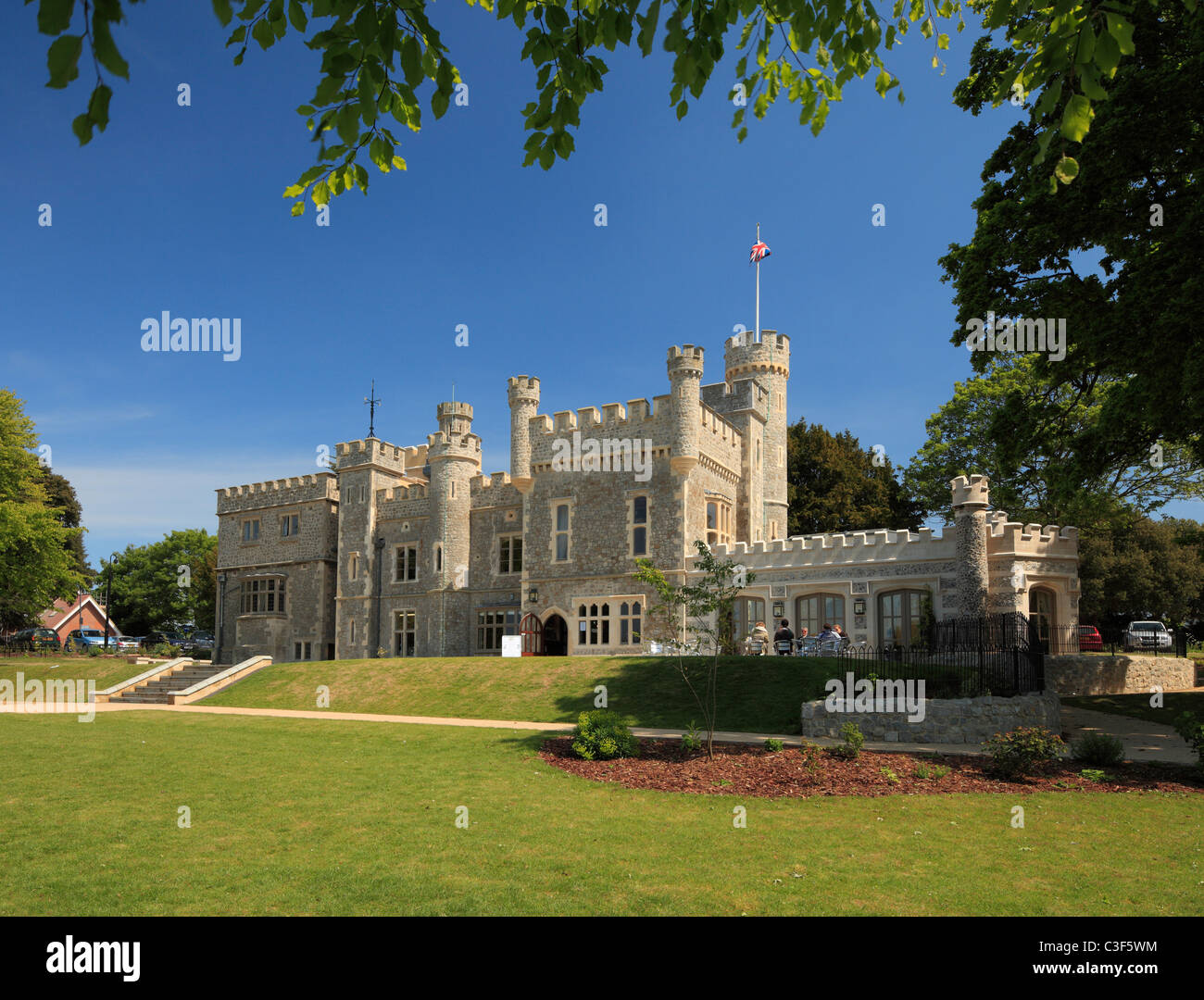 Whitstable Castle or Tankerton Towers, front aspect, with orangery ...