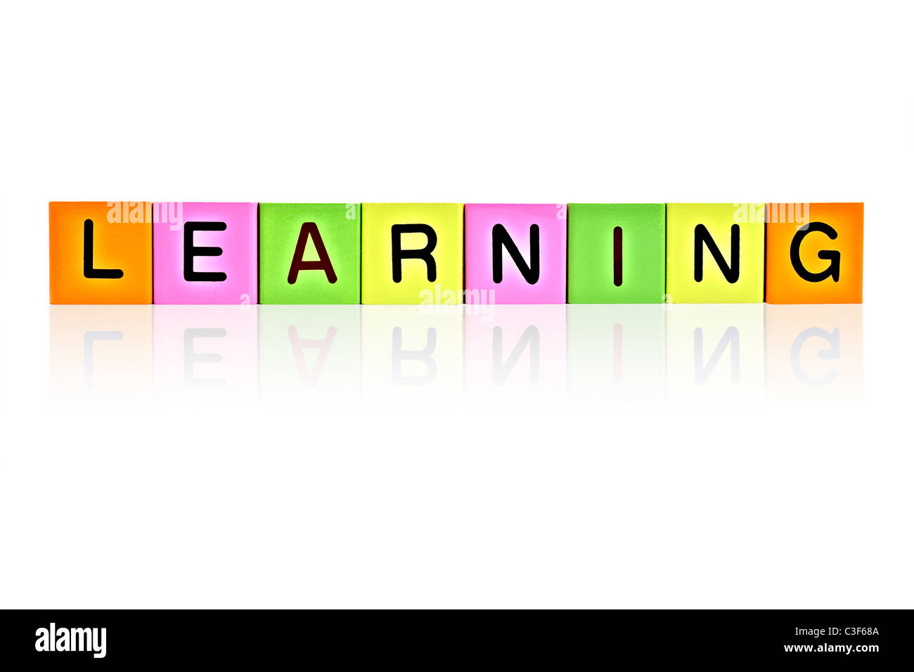 word LEARNING formed with wooden letter blocks Stock Photo - Alamy