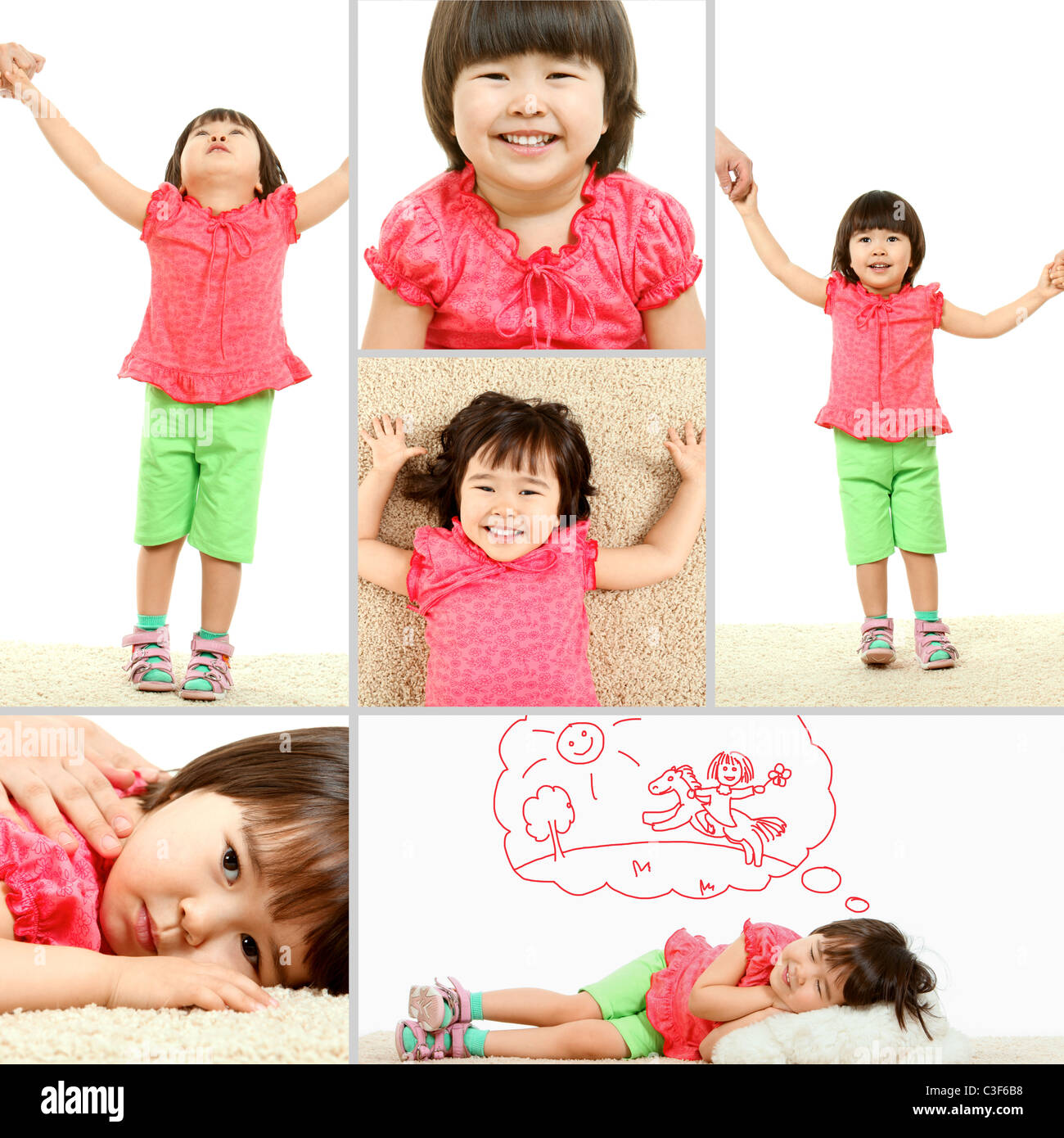 Portrait of cute child in different situations Stock Photo - Alamy