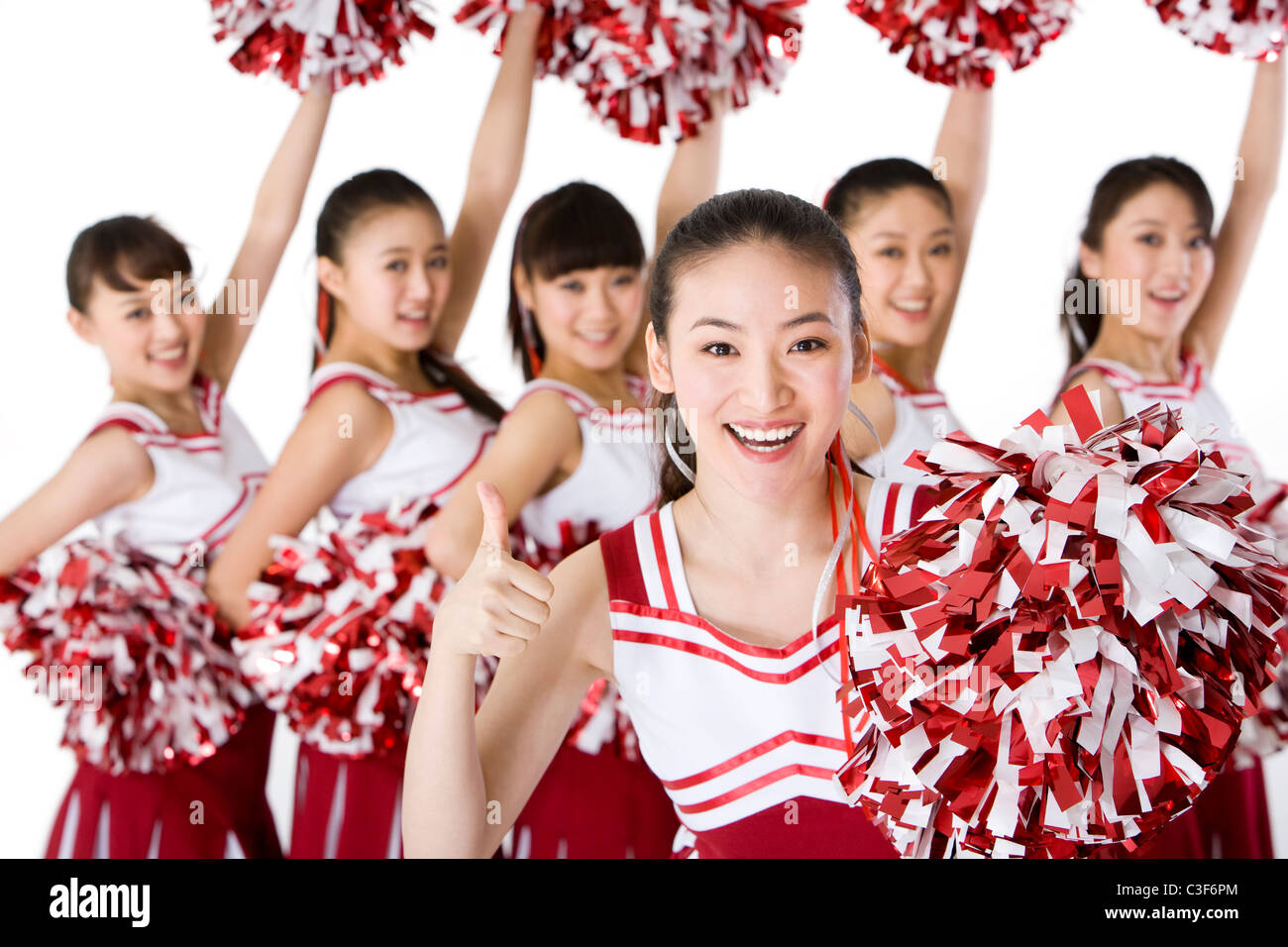 Cheerleaders in action Stock Photo - Alamy