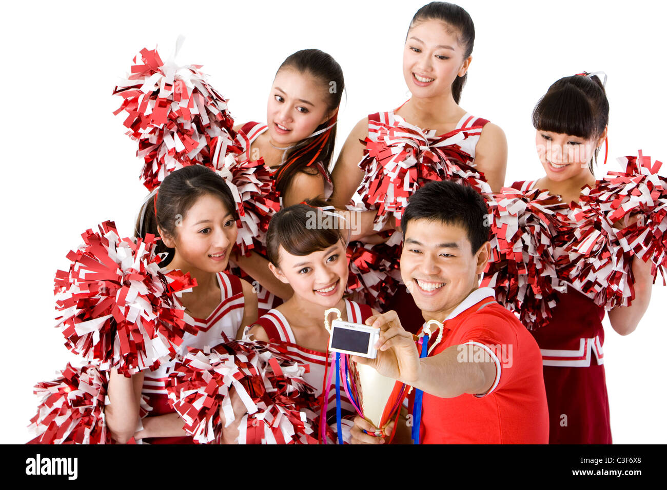 Cheerleaders celebrating a win Stock Photo - Alamy