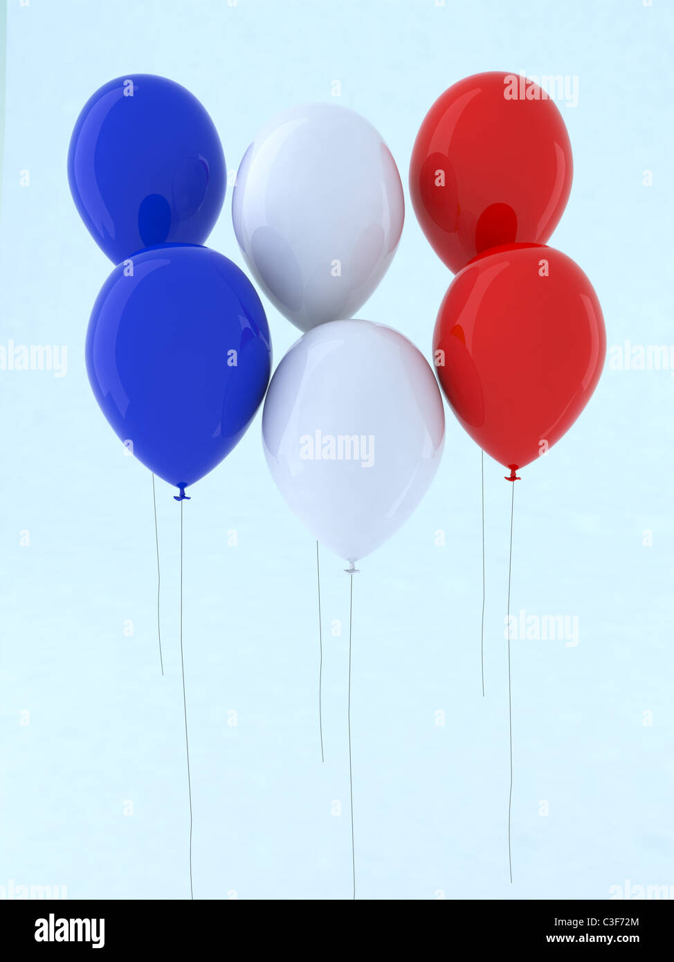 blue white and red balloon 3d illustration Stock Photo - Alamy