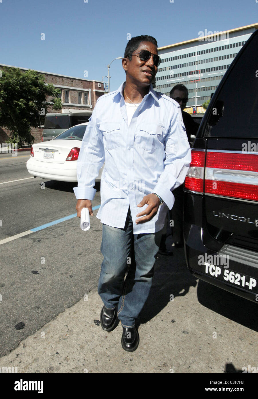 Jermain Jackson arrives at the CNN building prior to appearing on the ...
