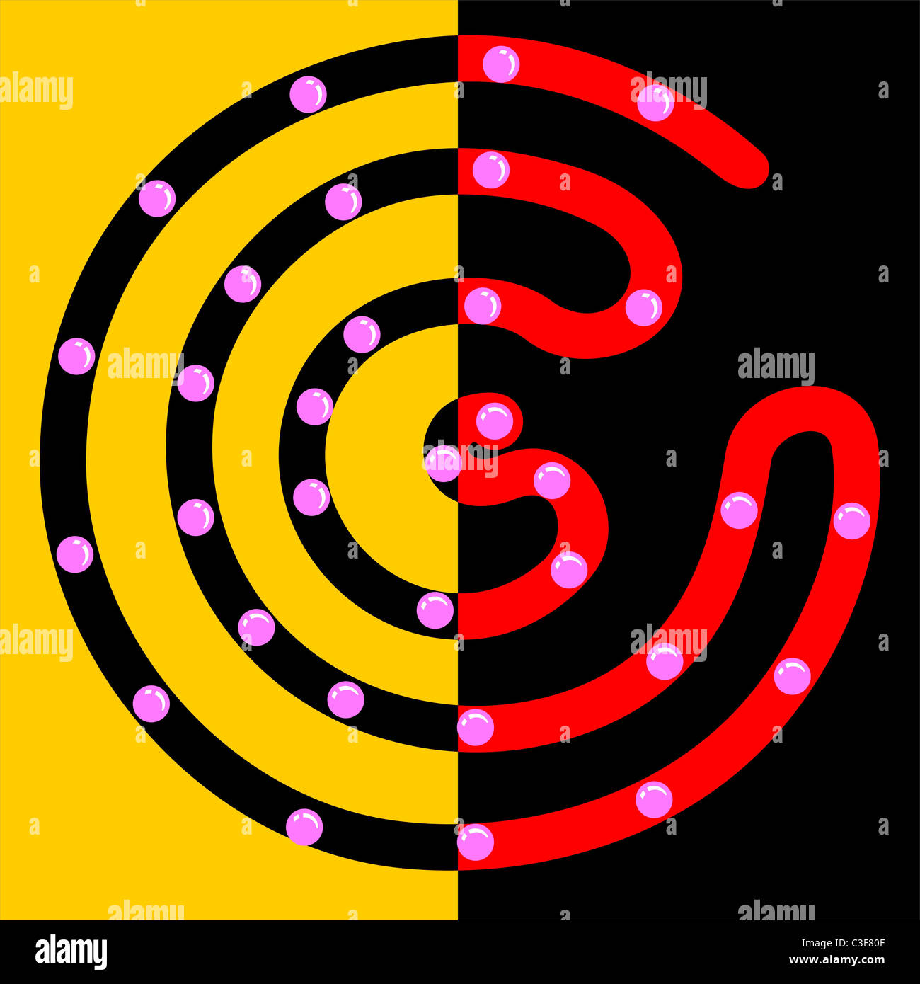 Illustration of spots arranged in series Stock Photo - Alamy