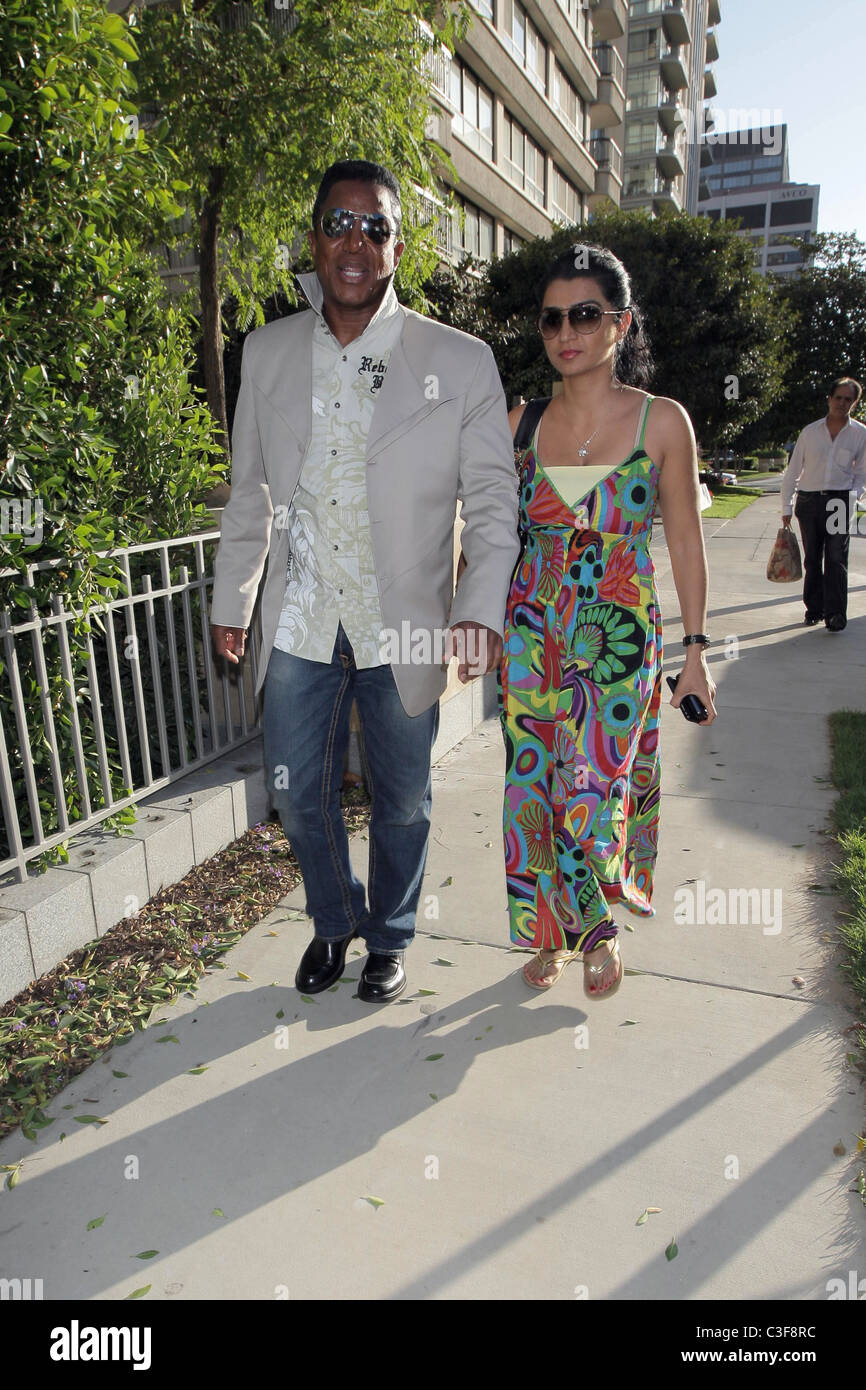 Jermaine Jackson and Halima Rashid visit a luxury condo open house at The Carlyle in Westwood ...