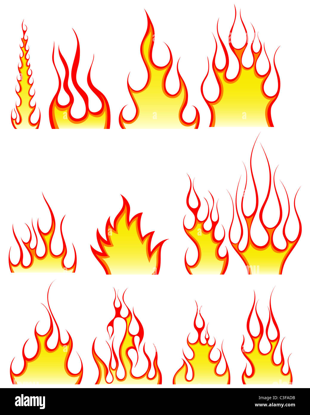 Set of fire vector icons for design use Stock Photo - Alamy
