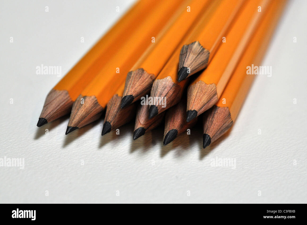 A group of 10 pencils on a white background Stock Photo - Alamy