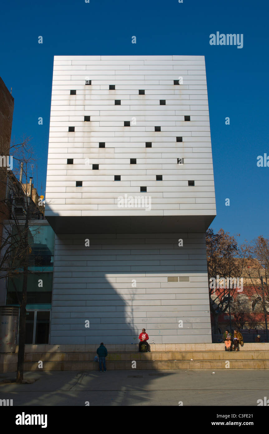 MACBA modern art museum exterior Placa Angels square El Raval central ...