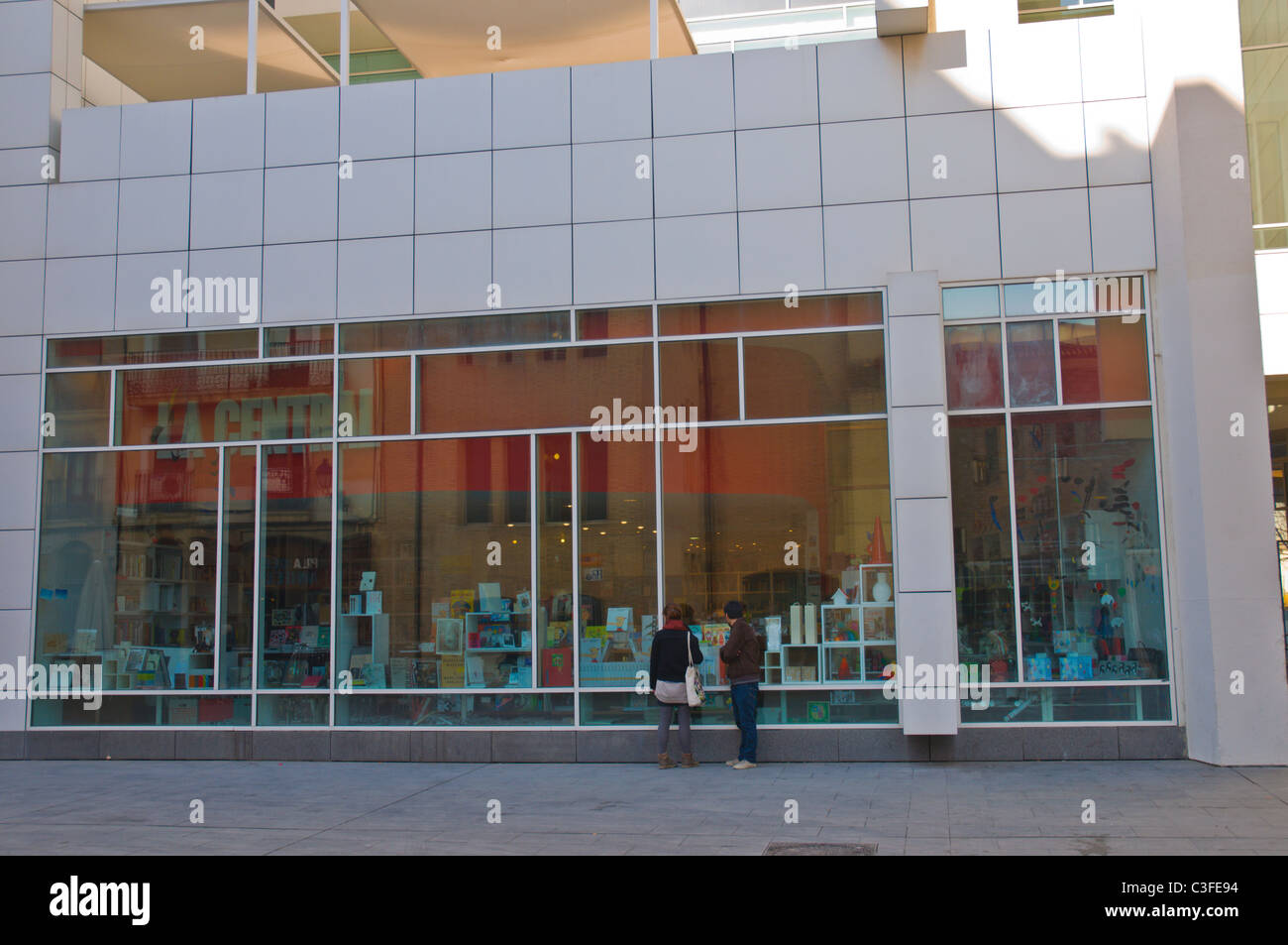 MACBA modern art museum shop exterior Placa Angels square El Raval ...