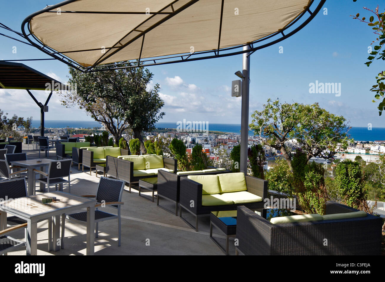 The contemporary design of the Restaurant and Bar Muse high above ...