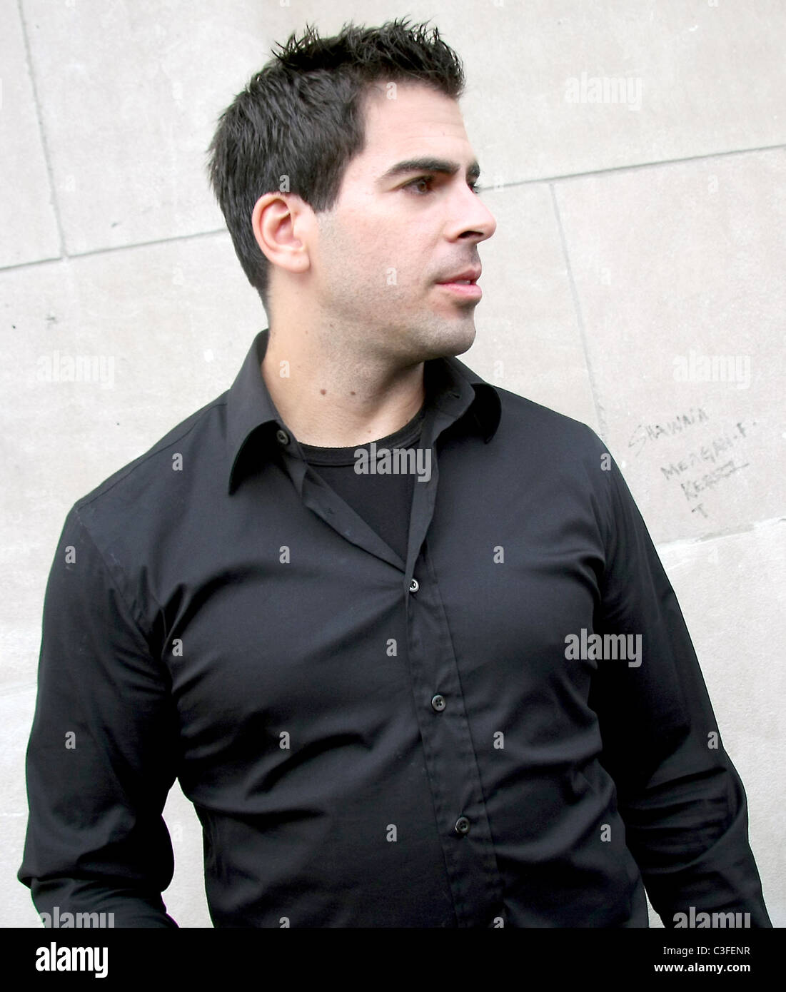 Eli Roth outside MTV Canada to promote his new film 'Inglourious ...